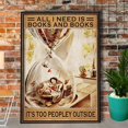 Books & Girl It'S Peopley Outside I Need Is Books Vintage Paper Poster ...