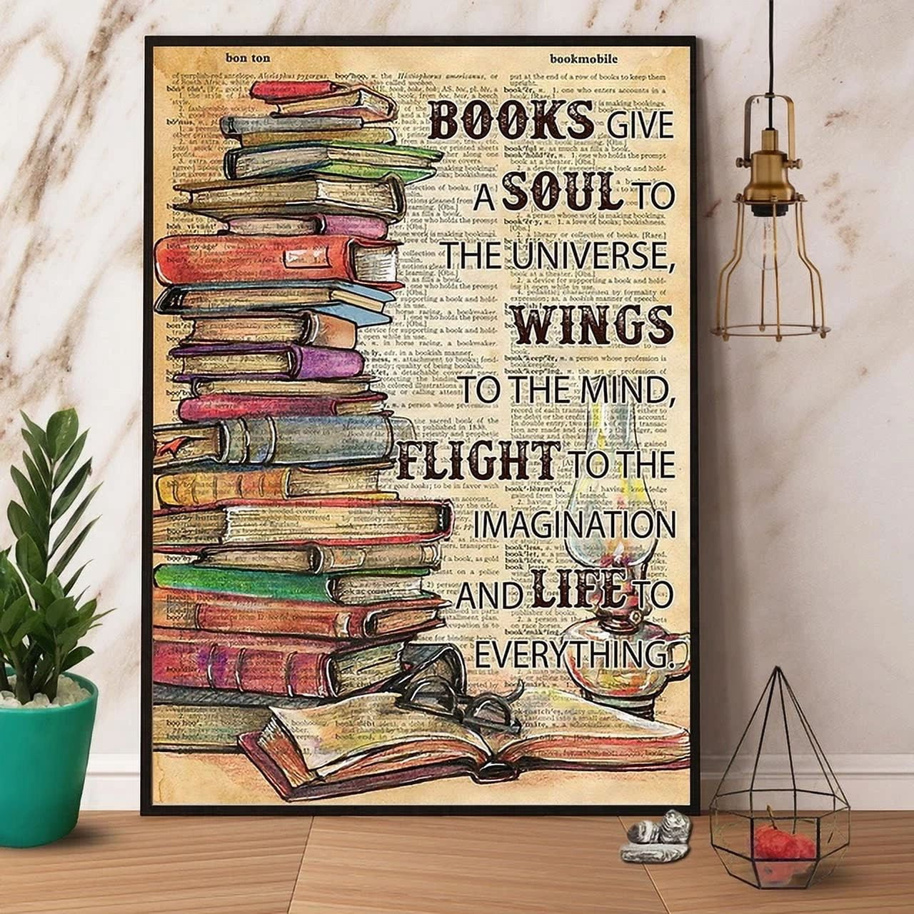 Books Give A Soul To The Universe Dictionary Paper Poster No Matte Wal ...