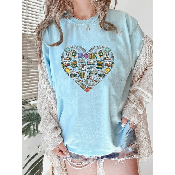 Books Heart Shirt - Walmart.com