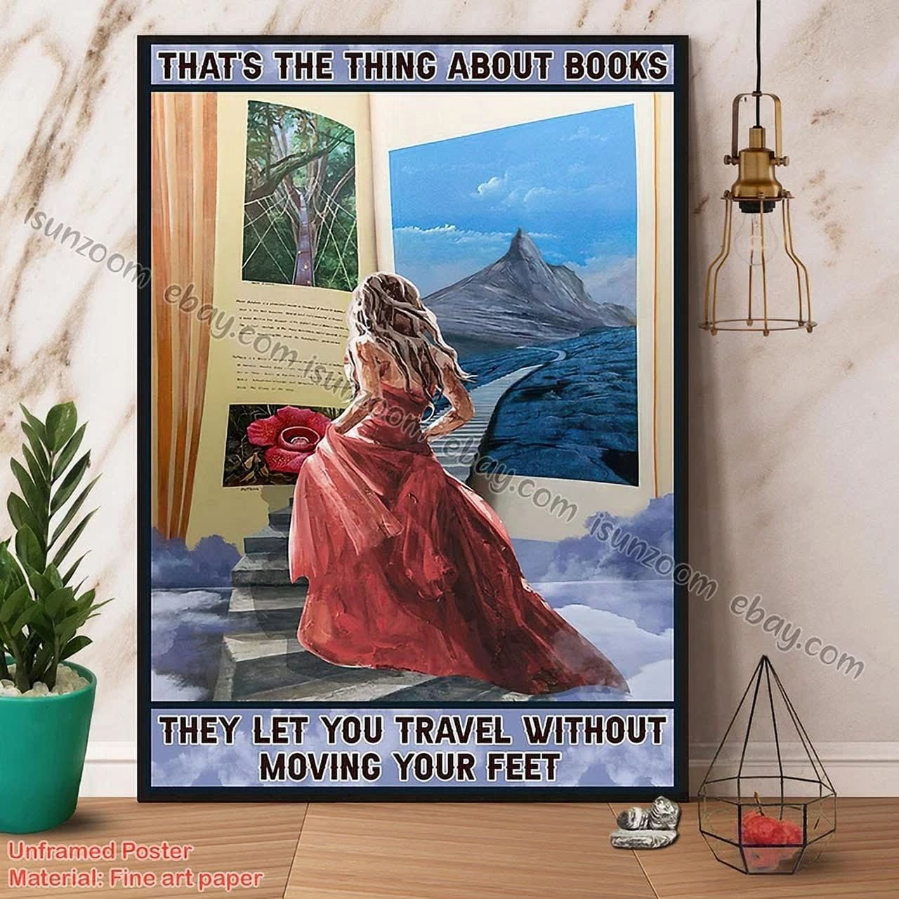 Books Let You Travel Without Moving Your Feet Paper Poster - Walmart.com