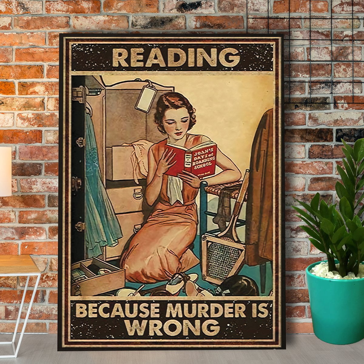 Books Lover Reading Because Murder Is Wrong Paper Poster No Frame Matte ...