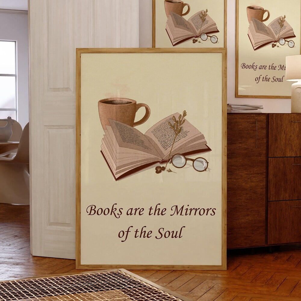 Books Are The Mirrors Of The Soul, Book Print, Stack Of Books Painting ...
