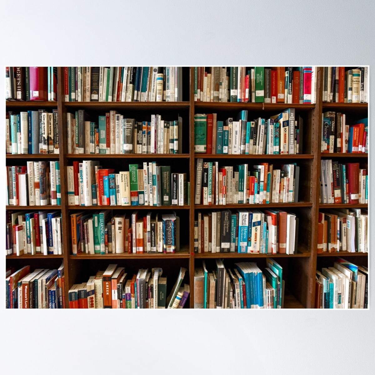 Books On Shelves Poster Wall Art, Modern Wall Decor For Living Room ...