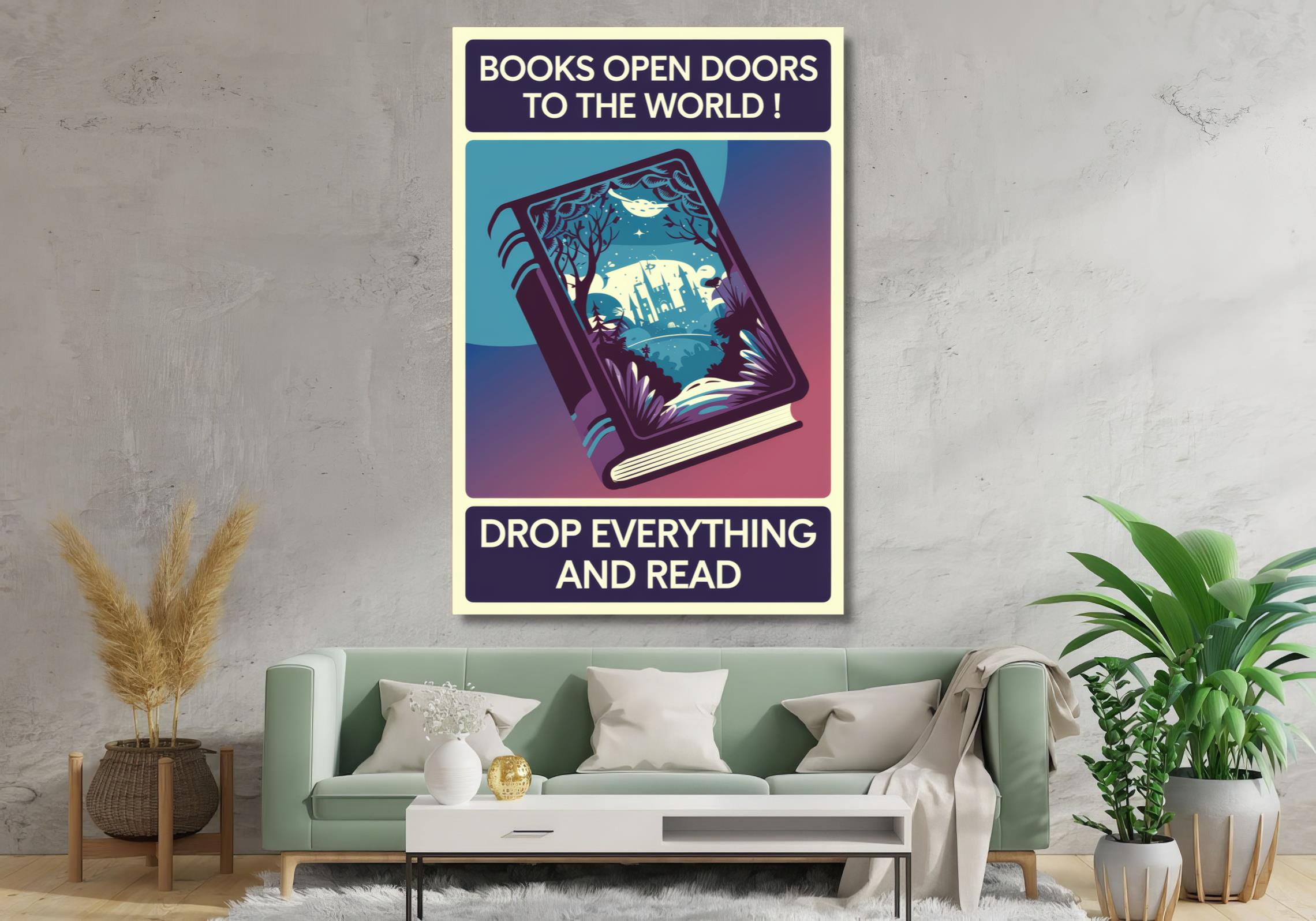 Books Open Doors to the World, Drop Everything and Read Poster ...