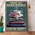 Books Overlap Drink Tea Read Books And Be Happy Paper Poster Art Home ...