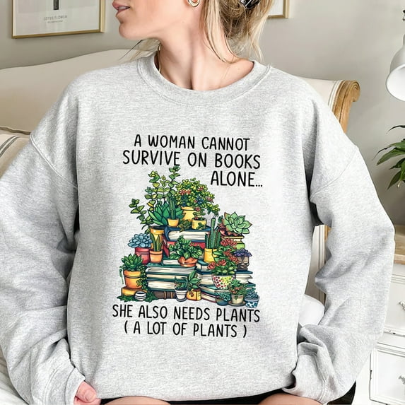 Books Plants Women Shirt, Plant and Book Lover Shirt, Plantaholic ...