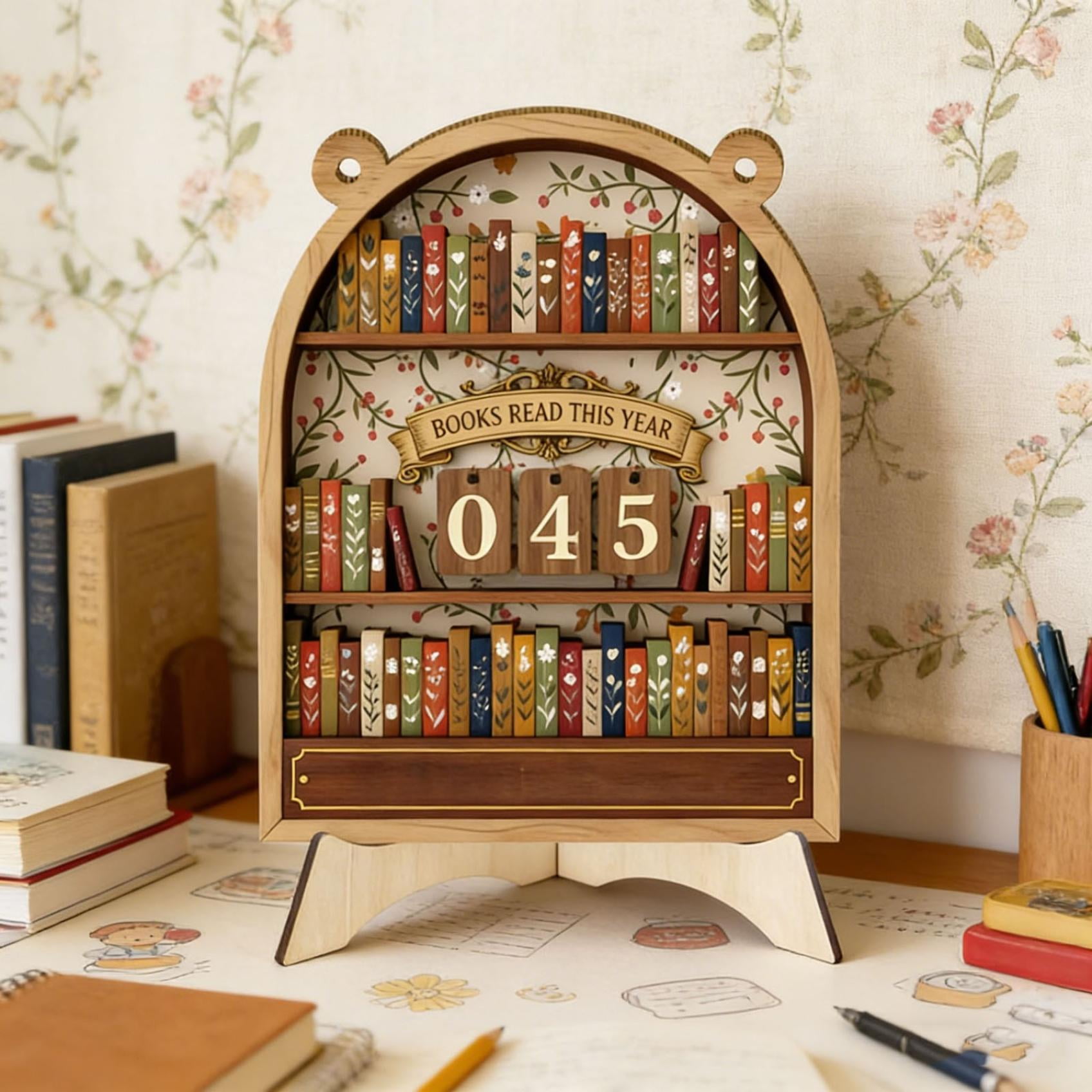 Books Read Counter Book Tracker Sign Bookshelf Decor, How Many Books ...