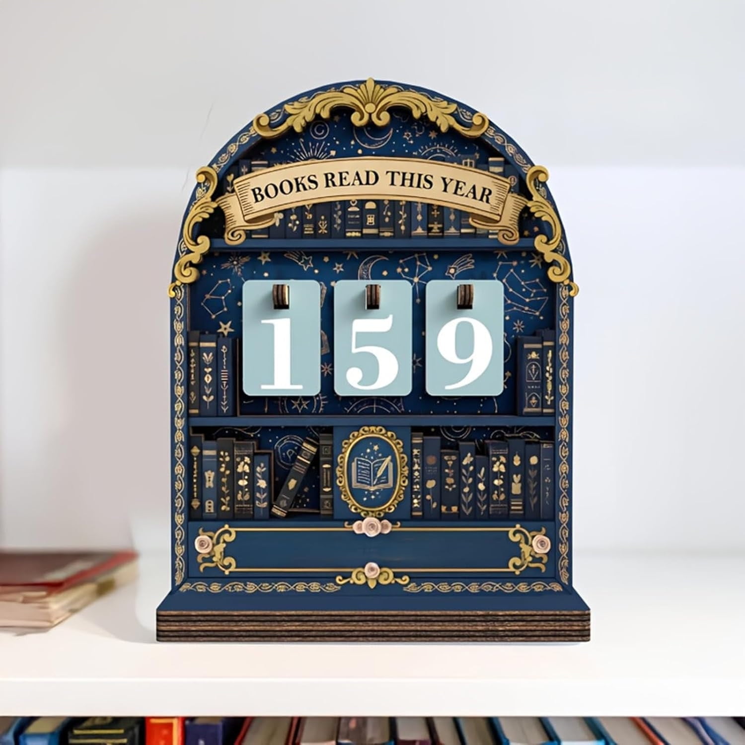 Books Read Counter Book Tracker Sign Bookshelf Decor, How Many Books ...