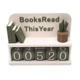 Books Read Tracker Sign, Manual Reading Goal Counter with Number Blocks ...