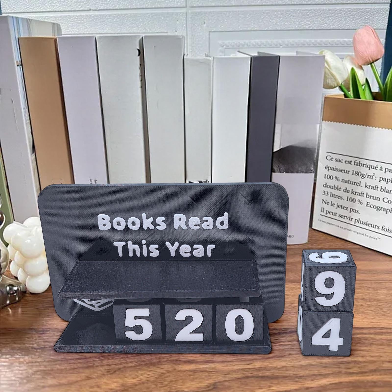 Books Read This Year Counter, 3D Printed Book Tracker for Reading Goal ...