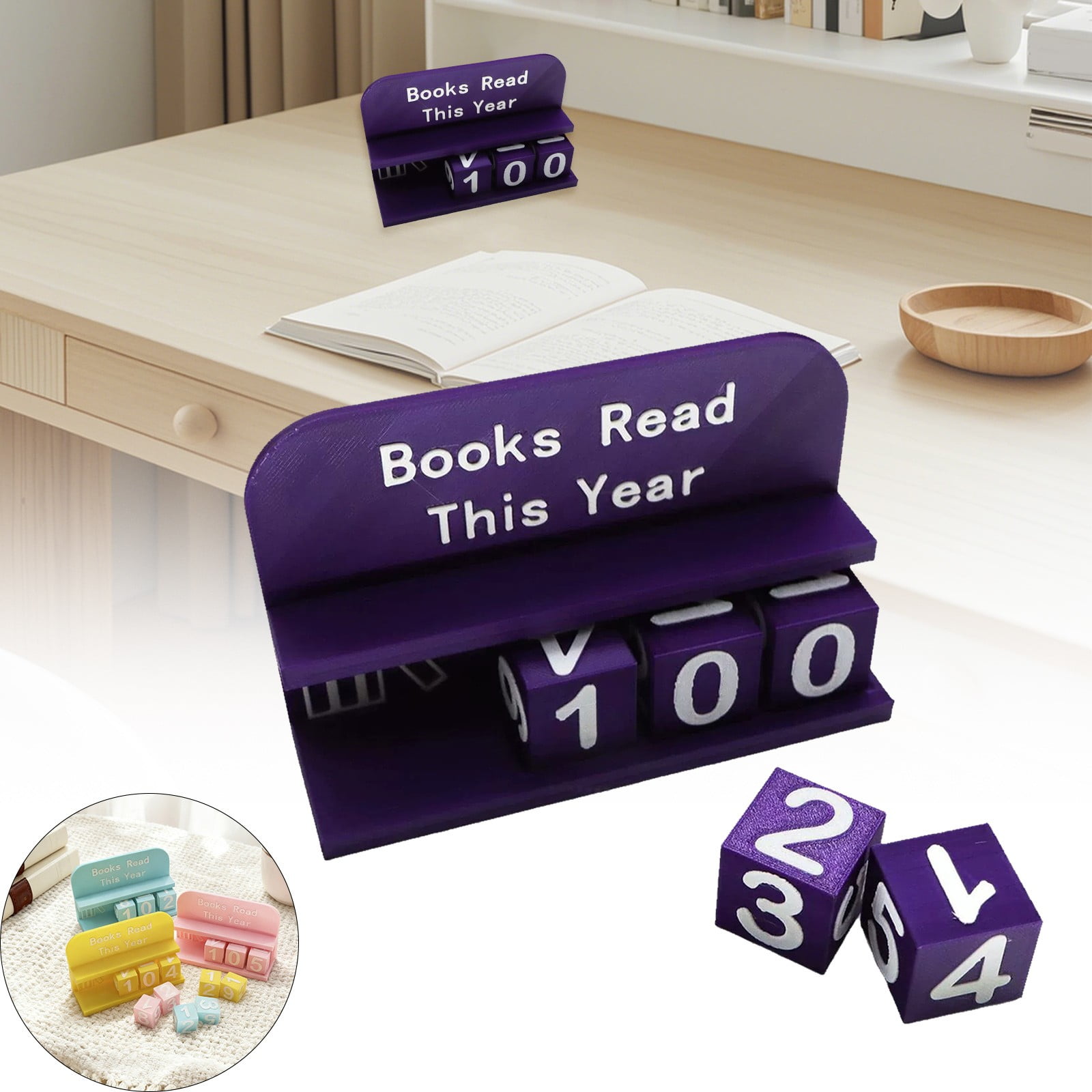 Books Read This Year Counter, Books Read This Year Sign, 3D Printed ...