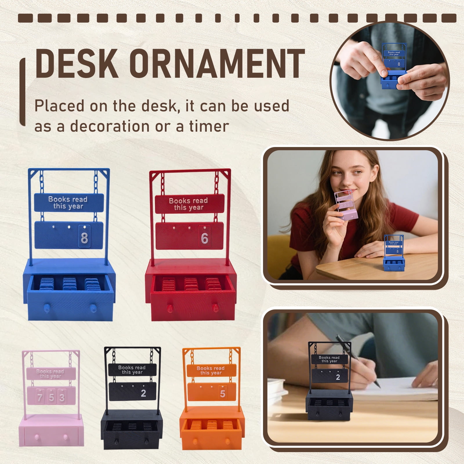 Books Read This Year Counter - Manual Flip Book Tracker for Reading ...