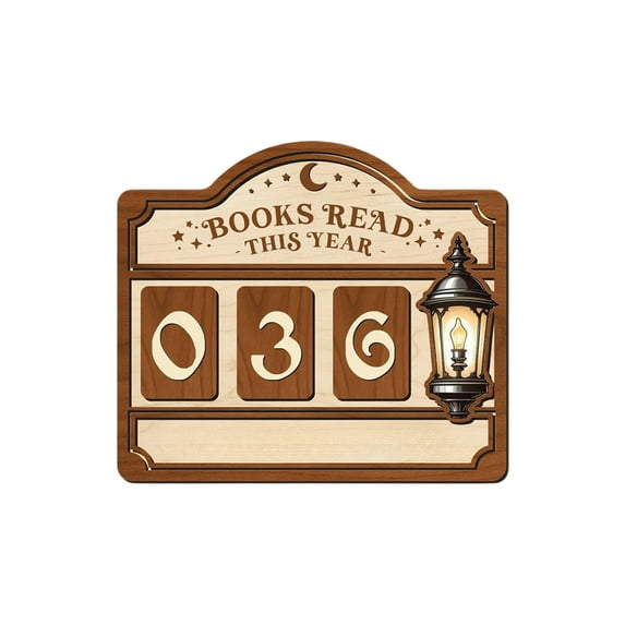 Books Read This Year Counter Sign – Wooden Reading Tracker Sign for ...