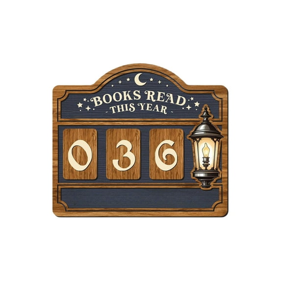 Books Read This Year Counter Sign – Wooden Reading Tracker Sign for ...