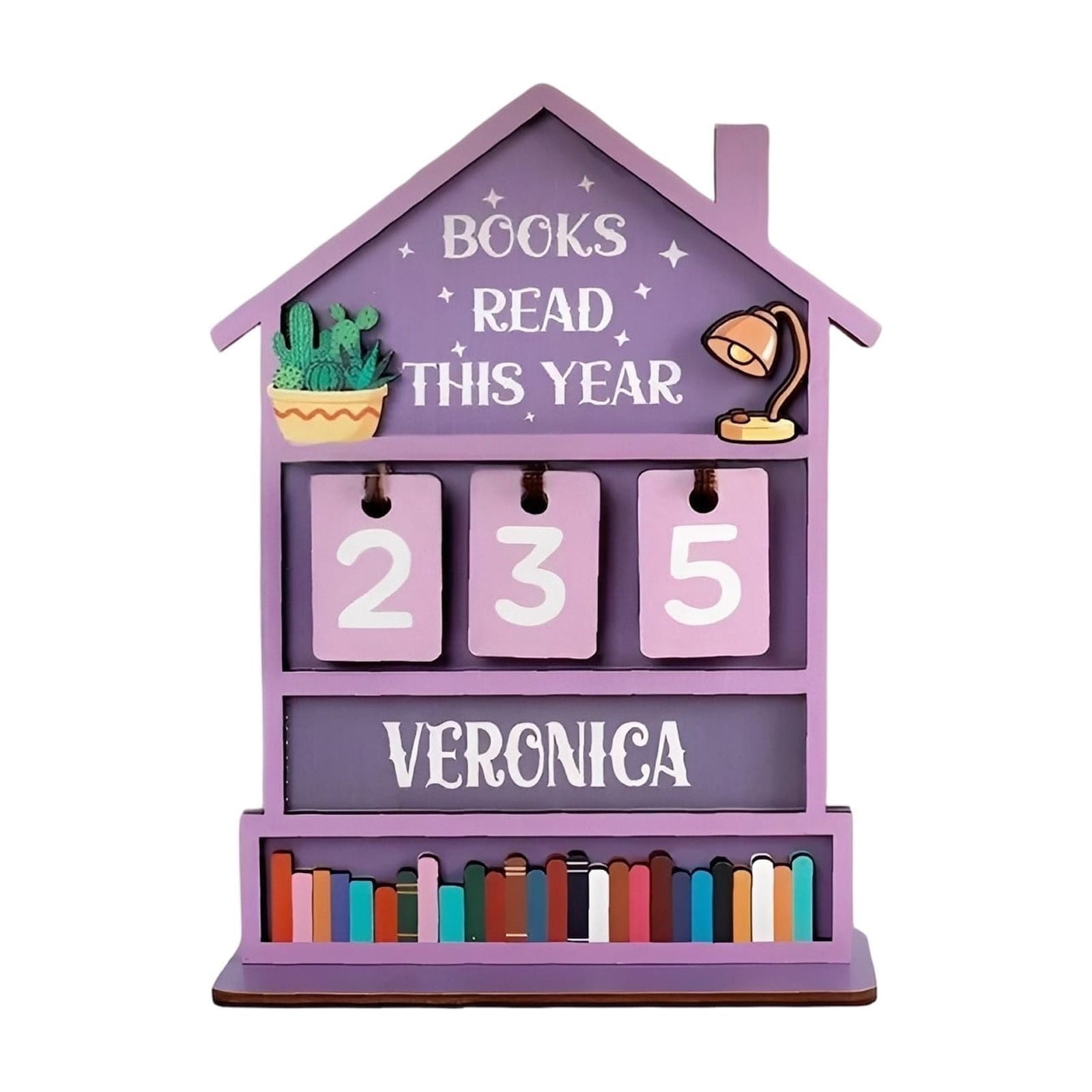 Books Read This Year Counter,Wooden Annual Reading Count Display Piece ...