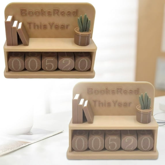 Books Read This Year Sign, 3D Printed Book Tracker Counter ...