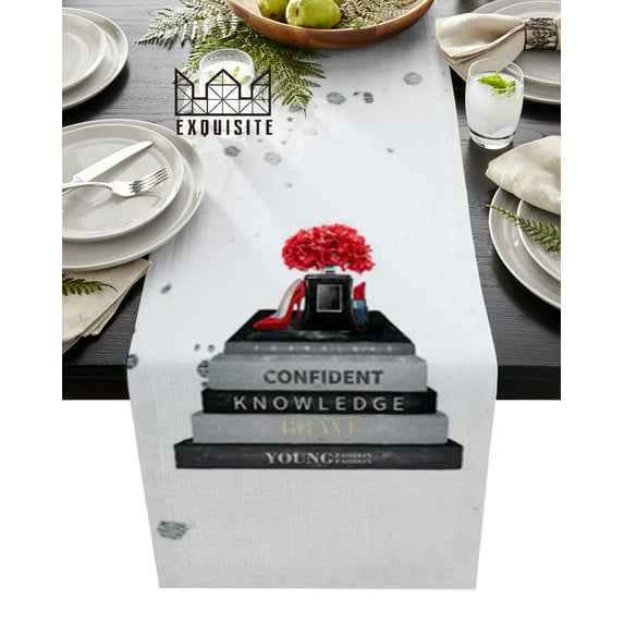 Books Red High Heels Flowers Coffee Table r Dinner Table ration Wedding ...