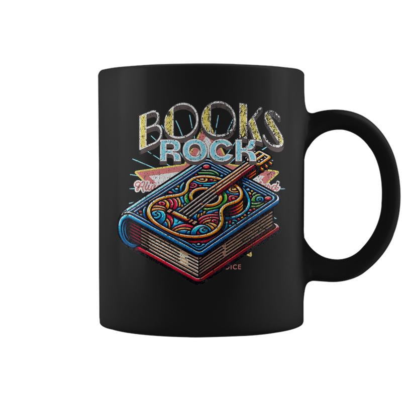 Books Rock Rockn Roll Science Of Reading Teachers Guitar Coffee Mugs ...