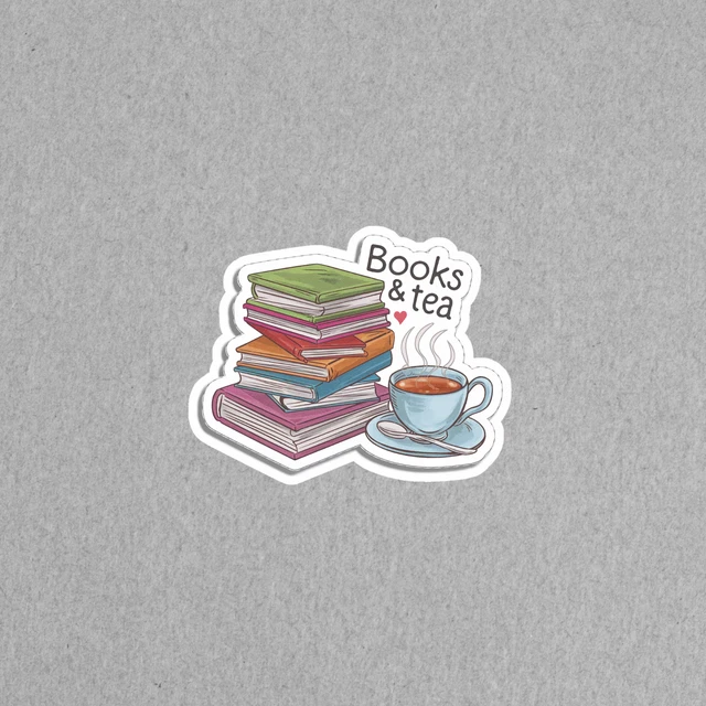Books & Tea Sticker - Cozy Reading Sticker For Book Loversphone Decal ...