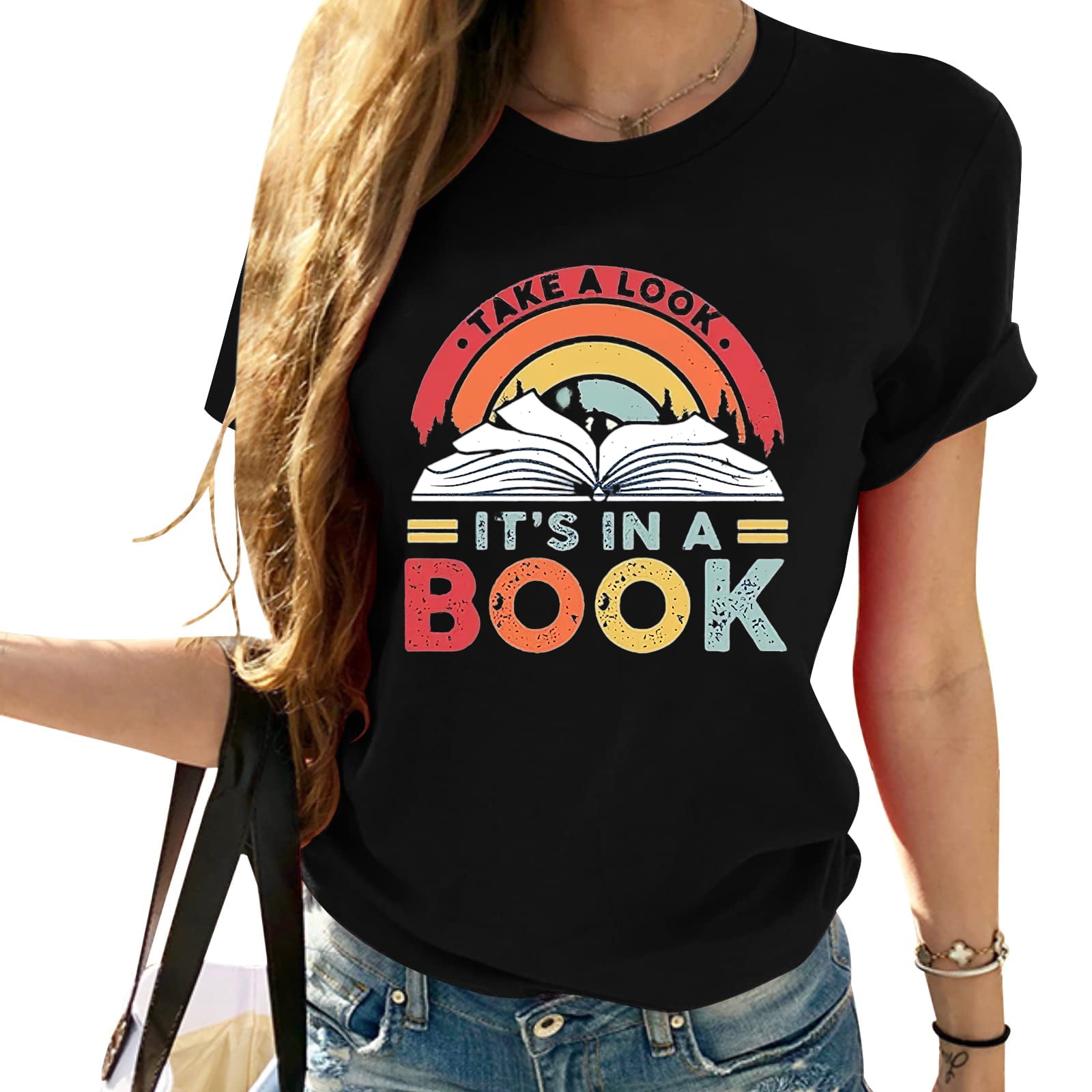 Books Women Reading Rainbow Book Reading Teacher B Comfortable Graphic ...