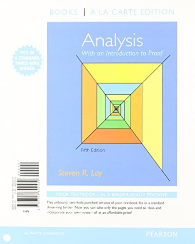 Pre-Owned Analysis with an Introduction to Proof, Books a la Carte ...