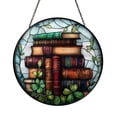 Books and Leaf Glass Style Window Hanging – Home Decor - Walmart.com