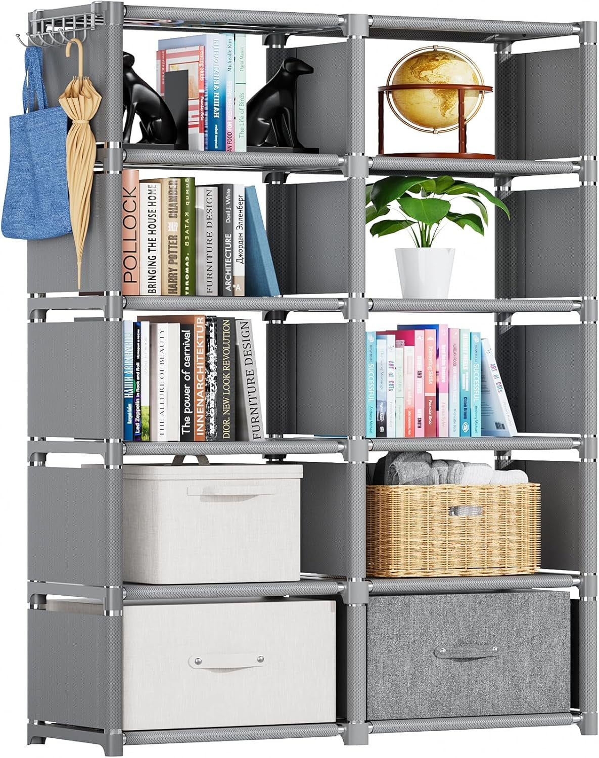 Bookshelf, 10 Cube Storage Organizer, Book Shelf Organizer, Tall Bookcase Shelf, Book Cases ...