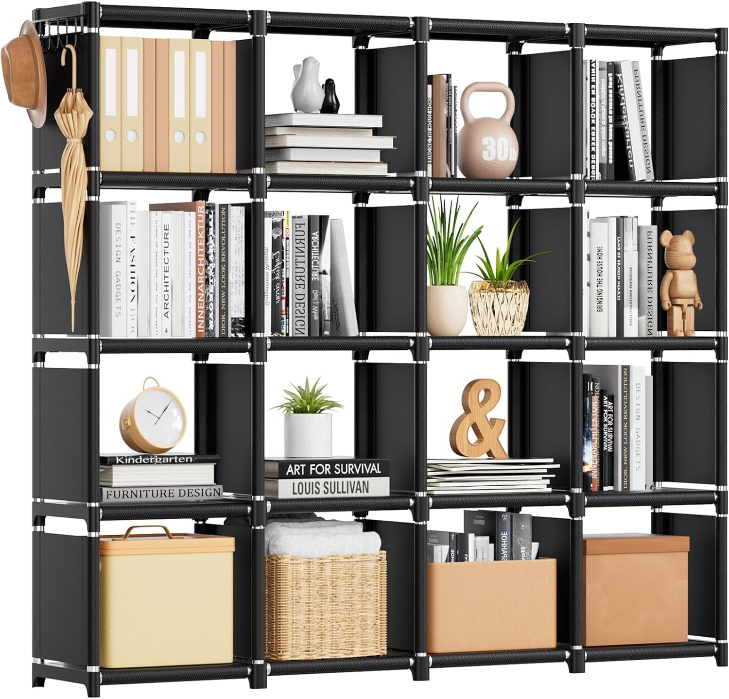 Bookshelf,18 Cube Storage Organizer,Extra Large Book Shelf Organizer ...