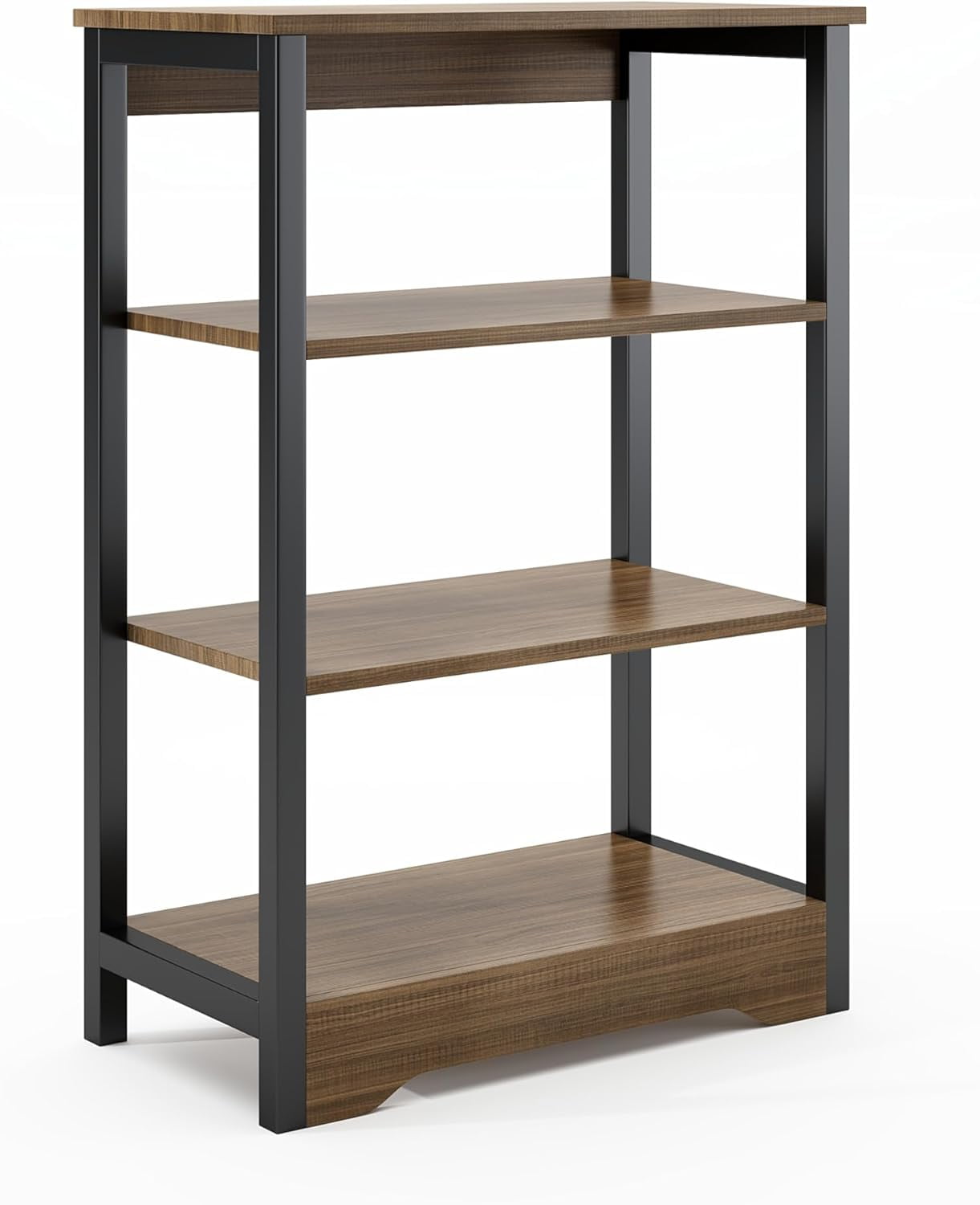 Bookshelf, 3-Tier Open Wooden Bookcase with Adjustable Storage Shelves ...