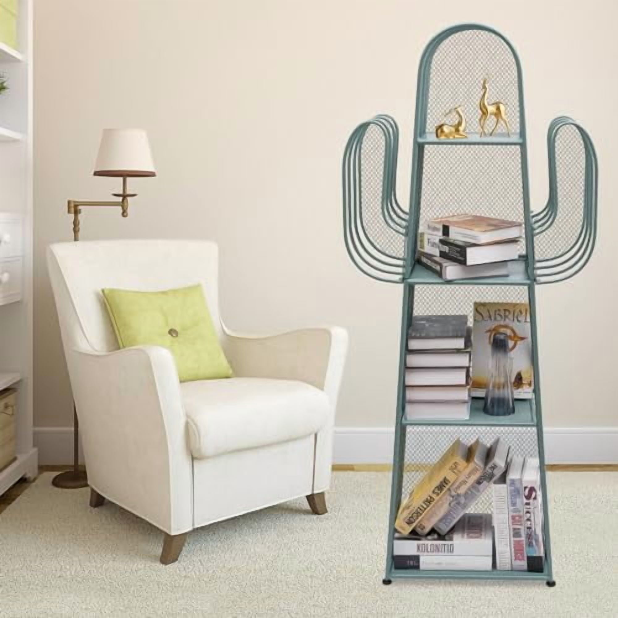 Bookshelf, 4-Tier Freestanding Bookshelf Book Storage Stand Book ...