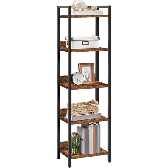 Bookshelf, 5-Tier Bookcase, Standing Book Shelf for Small Space ...