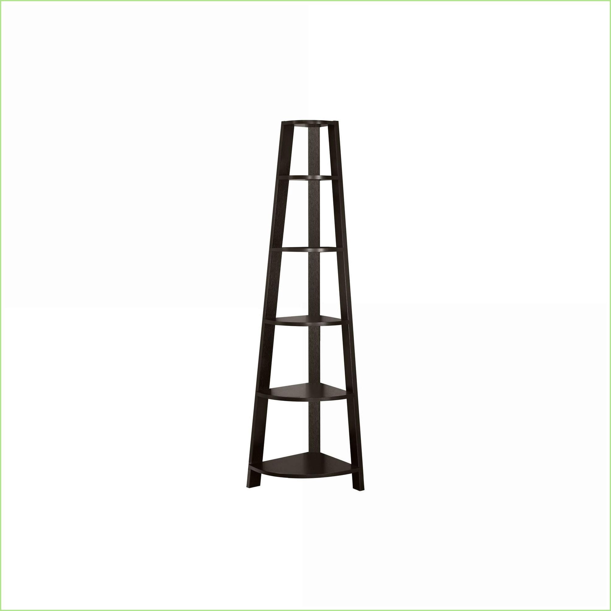 Bookshelf 5-Tier Corner Etagere | Contemporary Modern | 71"H Espresso ...