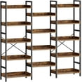Bookshelf 5 Tiers with 4 Hooks Triple Bookcase with Open Display ...