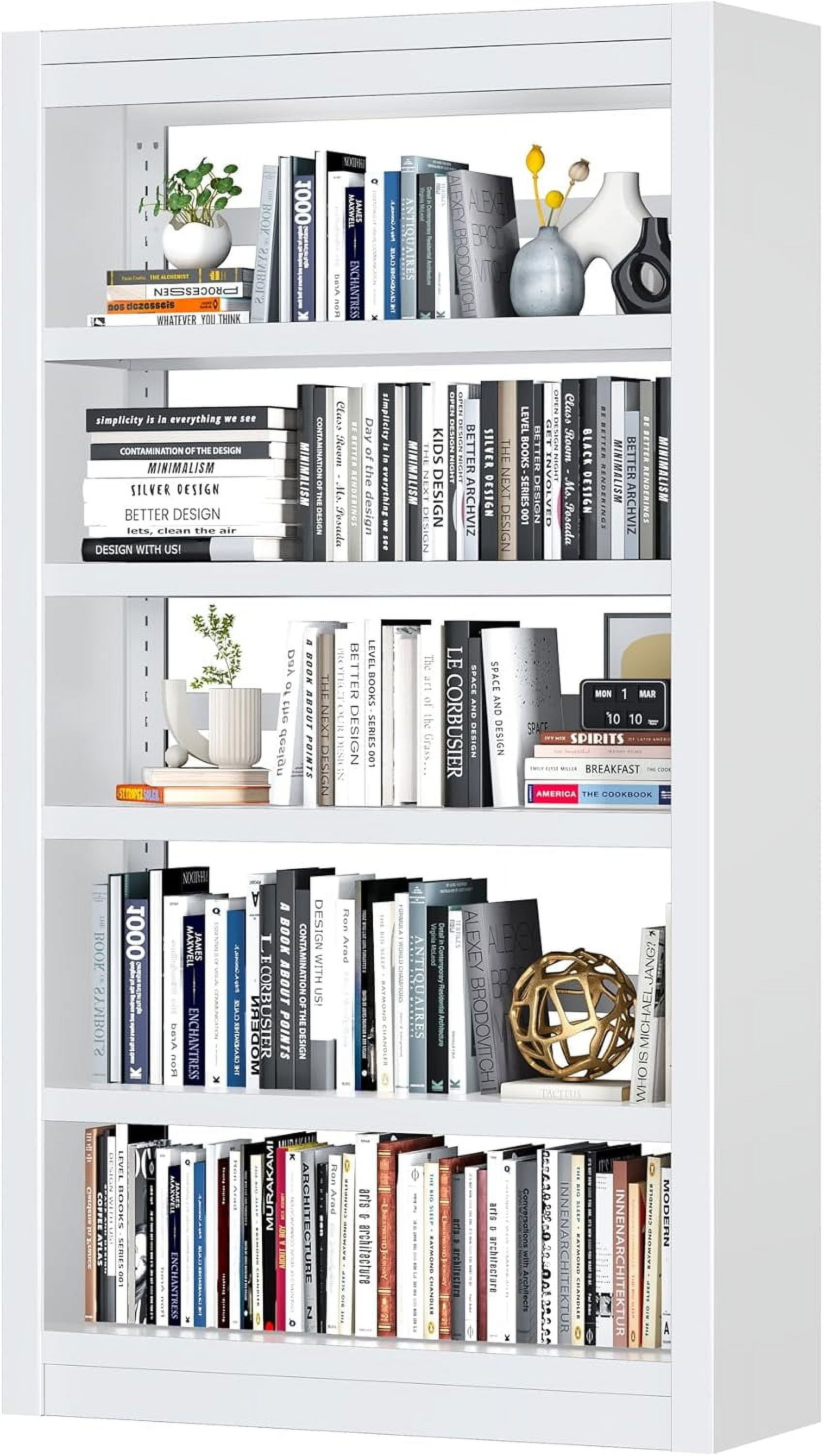 Bookshelf,6-Tier Adjustable Steel Book Shelf,61" H Heavy Duty Metal ...