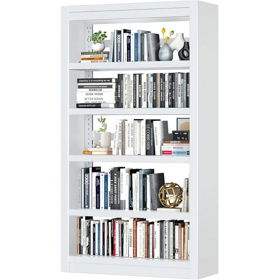 Bookshelf,6-Tier Adjustable Steel Book Shelf,61" H Heavy Duty Metal ...