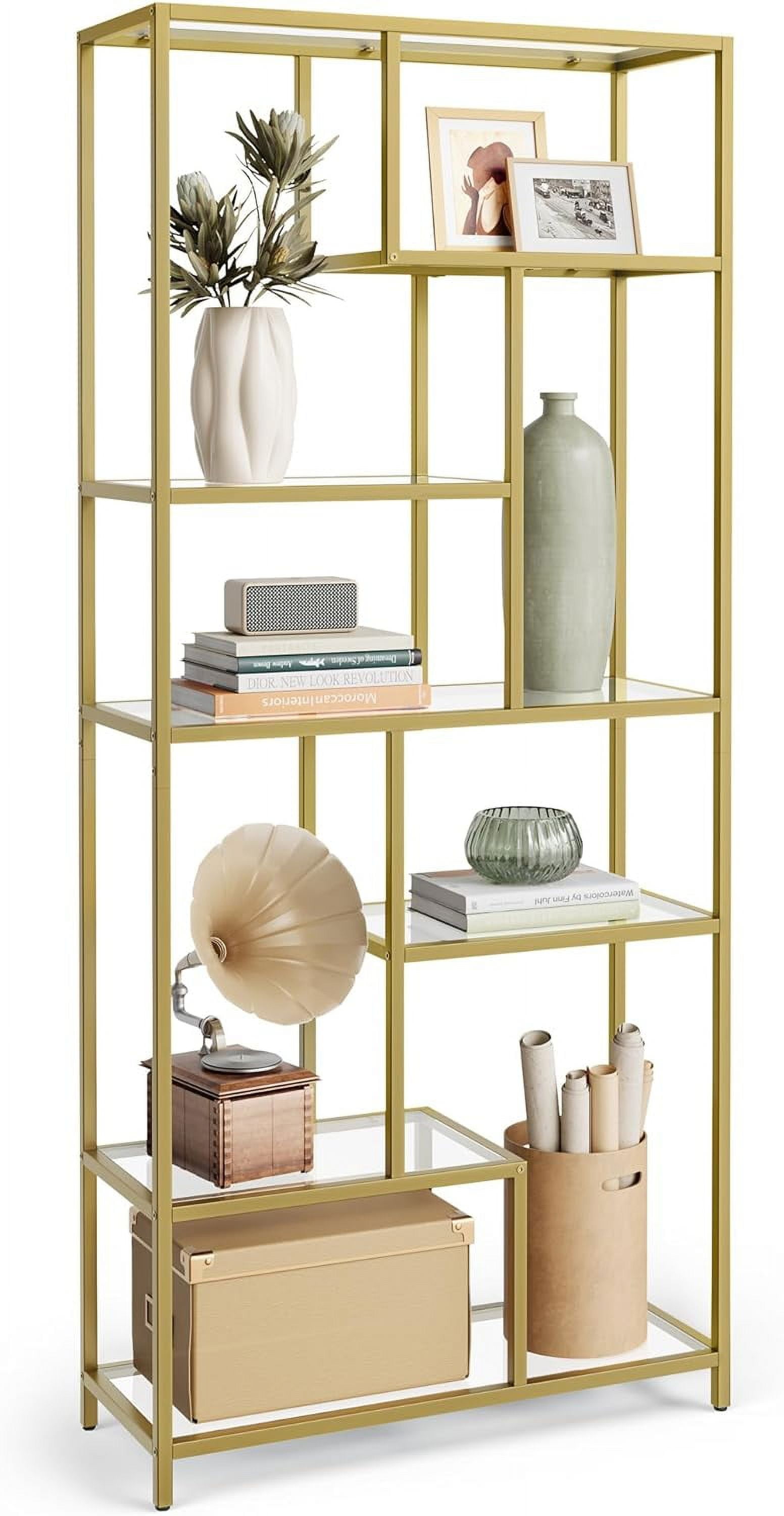 Bookshelf, 6-Tier Tall Bookcase, Display Shelf, Plant Stand, 11.8 x 31. ...