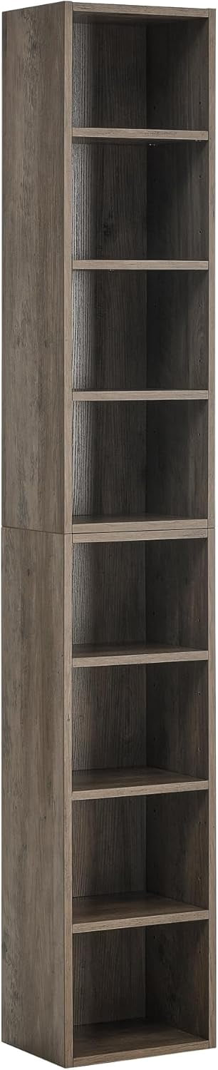 Bookshelf, 8-Tier Bookcase Cube Storage Organizer, Corner Bookshelf DVD ...