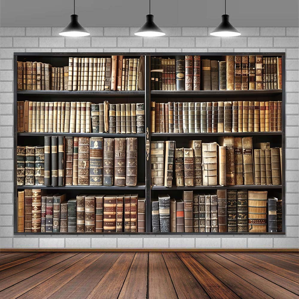 Bookshelf Backdrop,Book Club Party Decorations,Library Photograph ...