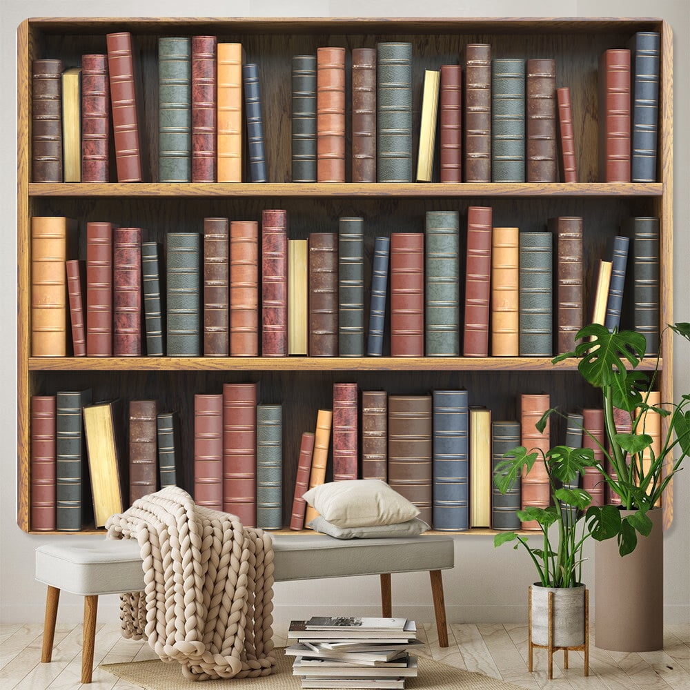Bookshelf Background Cloth Large Size Home Art Tapestry Bohemian rative ...
