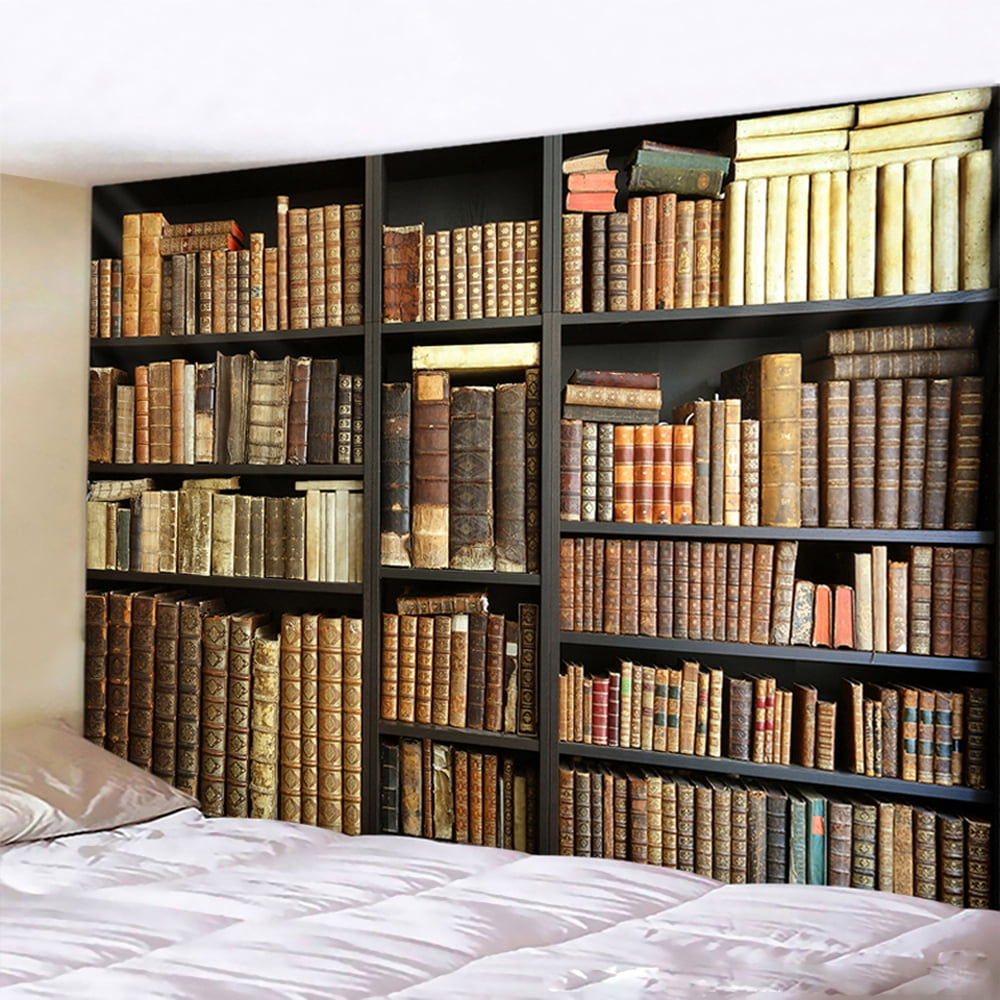 Bookshelf Background Cloth Large Size Home Art Tapestry Bohemian rative ...