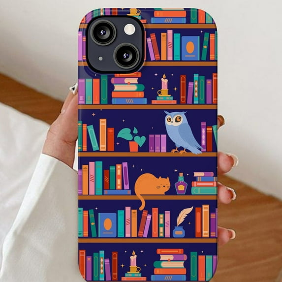 Bookshelf Book Lover Theme for Bookworm and Librarians Phone Case 11 12 ...