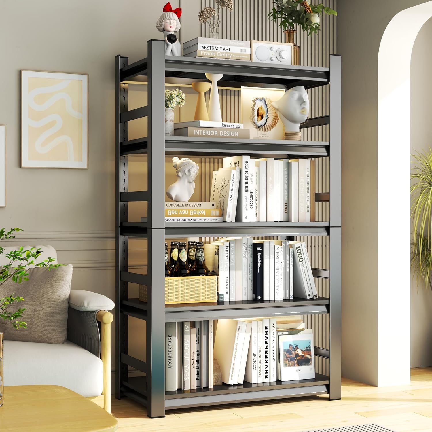 Bookshelf, Book Shelf For CDs Movies Books, Bookcase Shelf Storage ...
