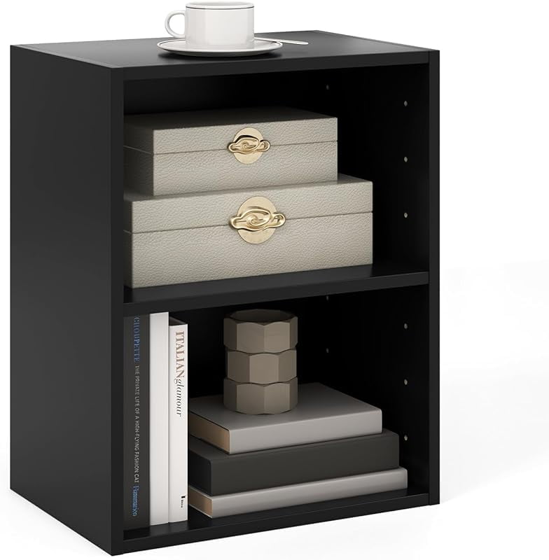 Bookshelf and Bookcase 2-Layer Storage Shelf w/Large-Capacity Open ...