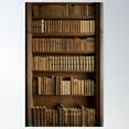 Bookshelf Books Library Bookworm Reading Pattern Poster Wall Art Modern ...