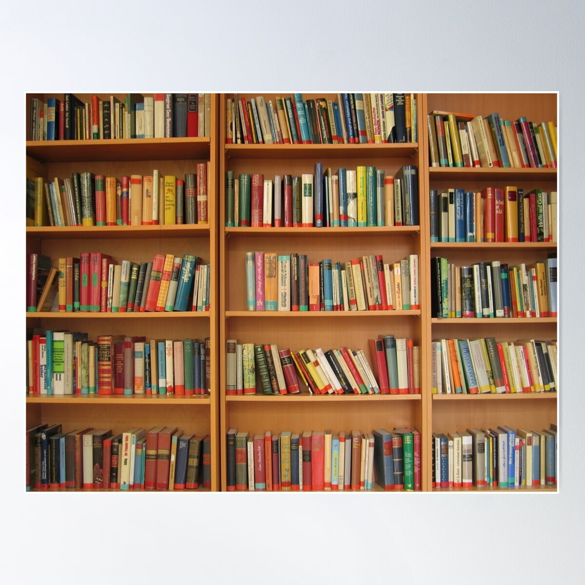 Bookshelf Books Library Bookworm Reading Poster Wall Art, Modern Wall ...