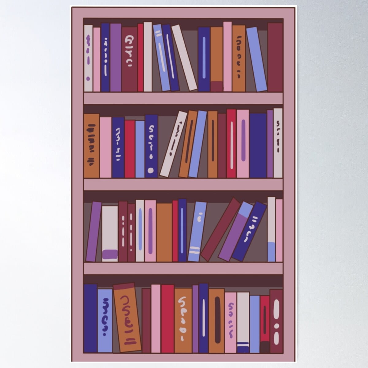Bookshelf Design Poster Wall Art, Modern Wall Decor For Living Room ...