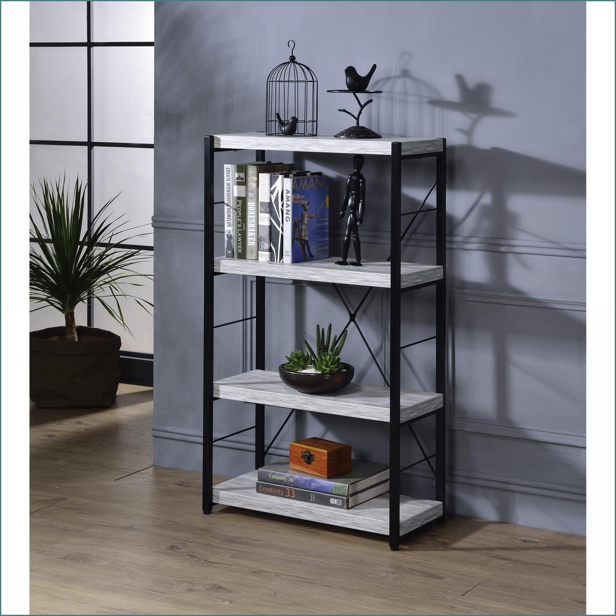 Bookshelf, Etagere Style with 3 Open Compartments | Antique White ...