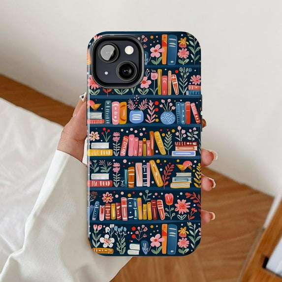 Bookshelf Floral Books Flowers Bookish Plant Booktok Phone Case 11 12 ...