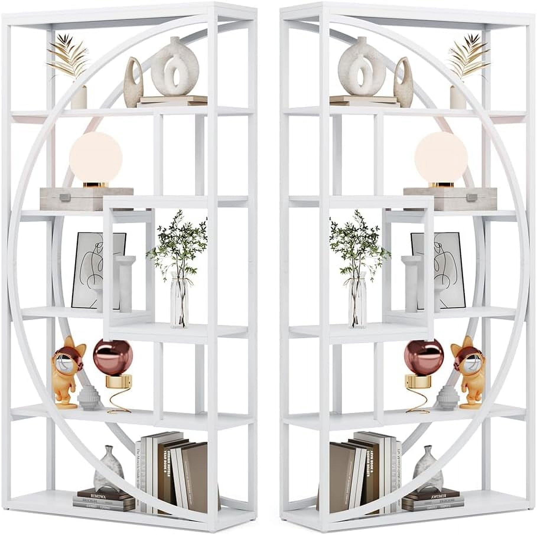 Bookshelf Industrial 5-Tier Etagere Bookcase 70.8 inch Tall Bookshelf ...