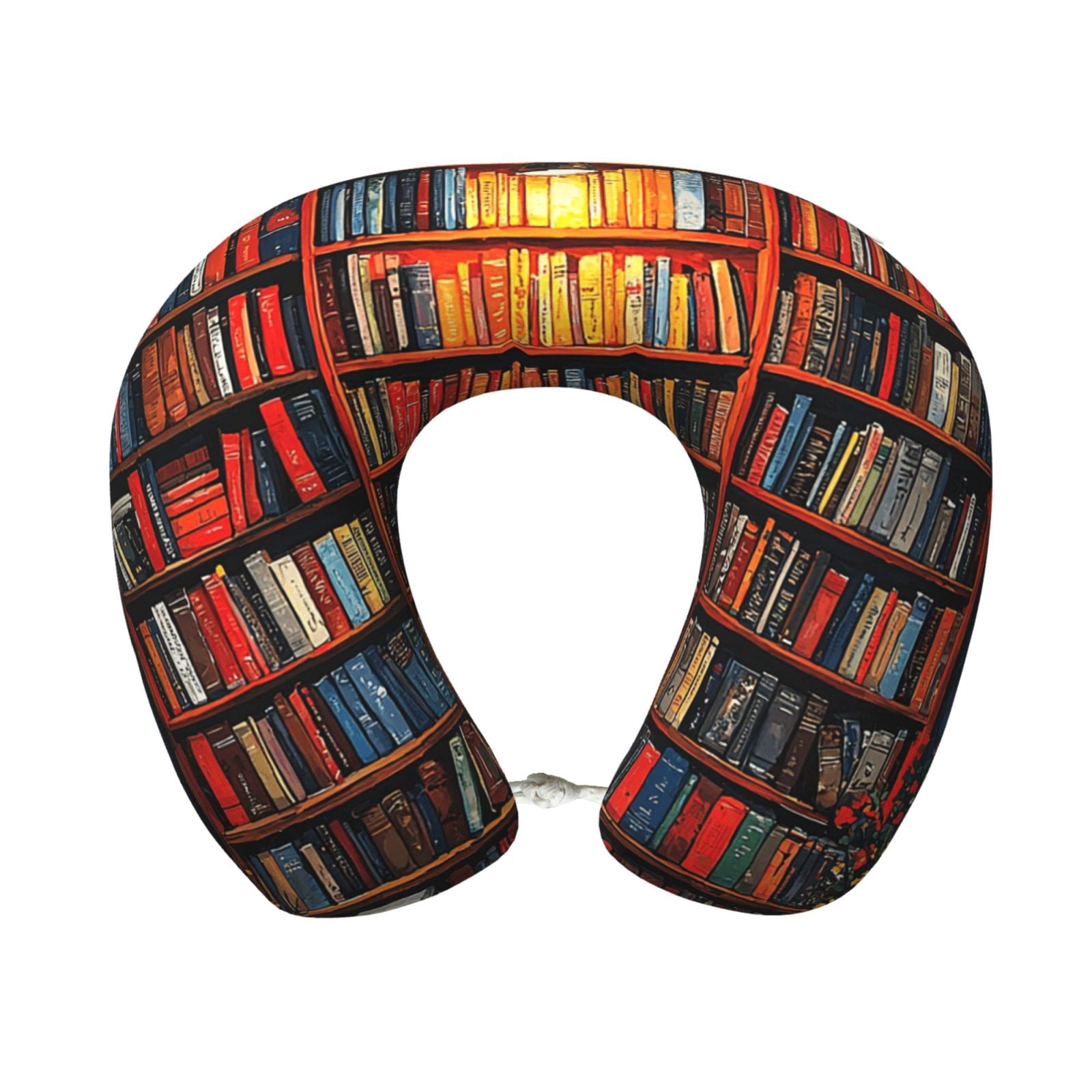 Bookshelf Library Patterns Art Ergonomic Memory Foam Travel Pillow ...
